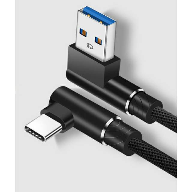 Jual Kabel Charger USB Type C L Shape Cable 2.1A 1 Meter - 20180303 ...