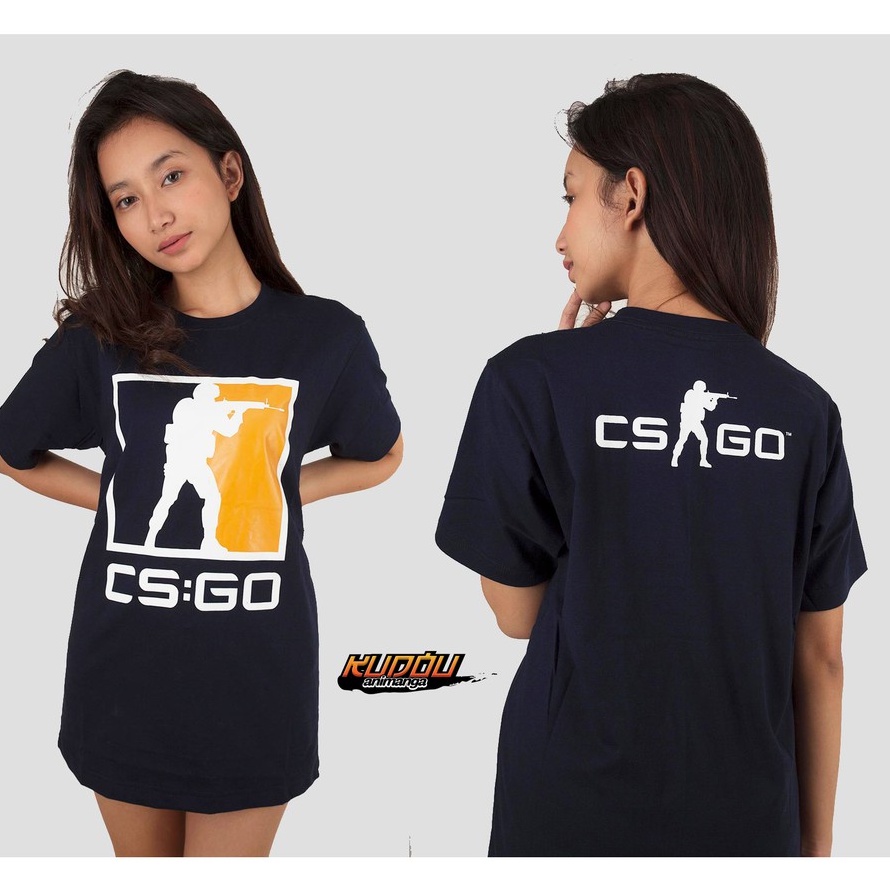 Jual Tshirt Gamer CSGO Counter-Strike: Global Offensive Navy Logo Kaos Anak Gaming Unisex ...