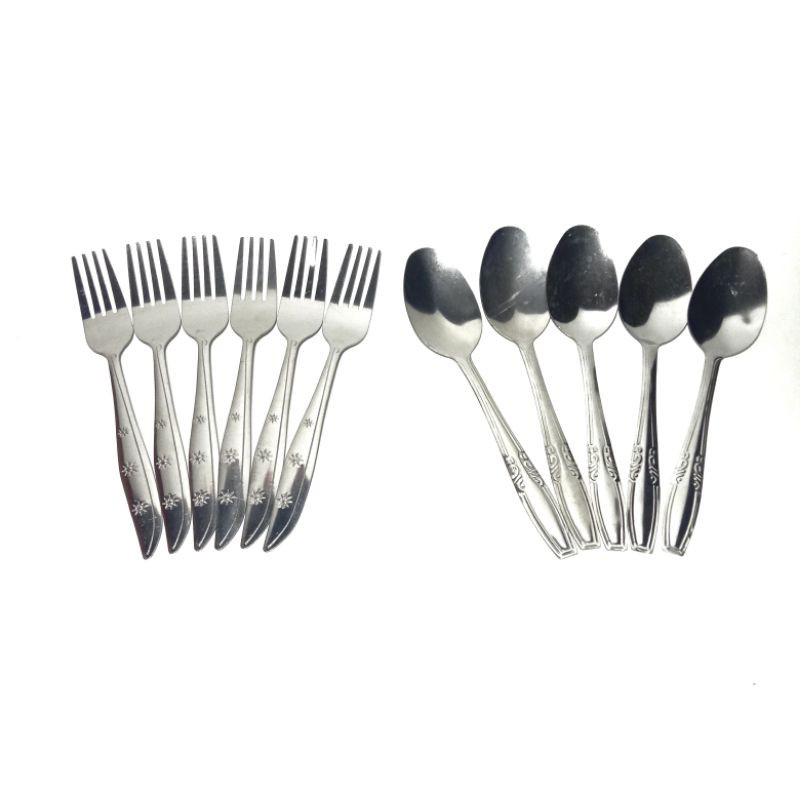 Jual sendok dan Garpu Set Stainless Isi 24pcs - 12 Pcs Set Peralatan ...
