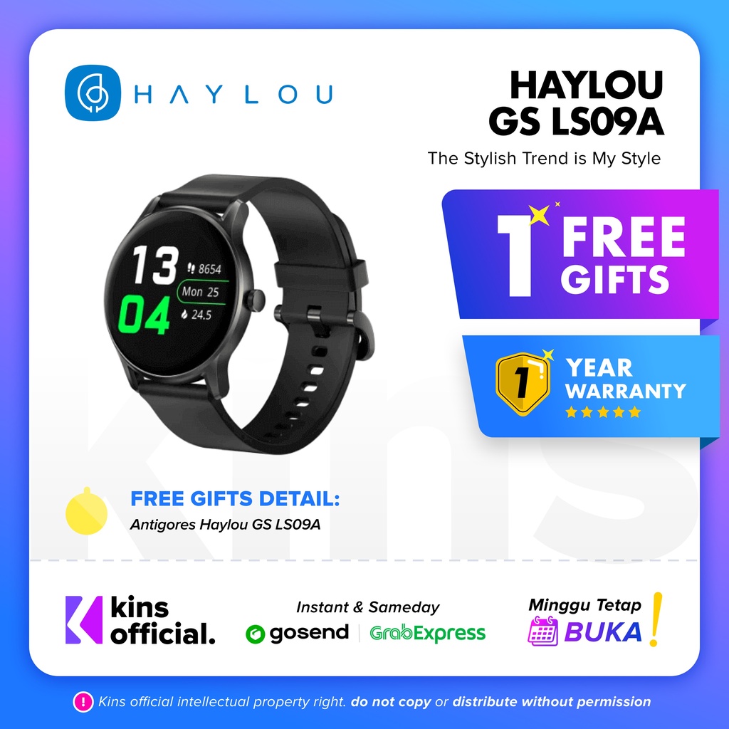 Jual Haylou GS LS09A Smartwatch SpO2 IP68 WaterProof Sport Watch Full ...