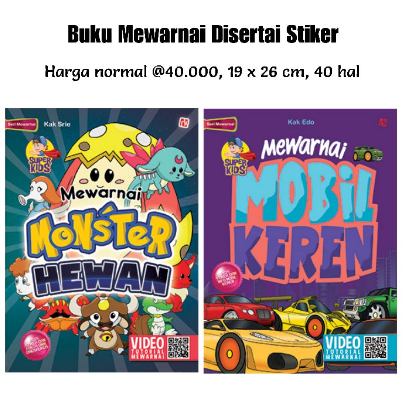 Jual Mewarnai Monster Hewan/Mobil Keren. Buku Mewarnai Monster. Plus ...