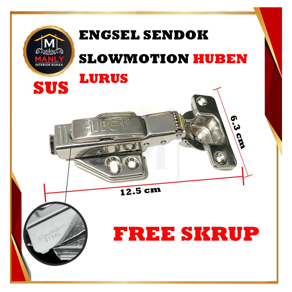 Jual Engsel HUBEN Stainless Steel Engsel Sendok Slowmotion Slow Soft ...