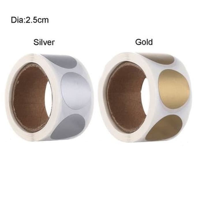 Jual Scratch Off Sticker - 2.5cm Round Gold/Silver Foil (10pcs ...