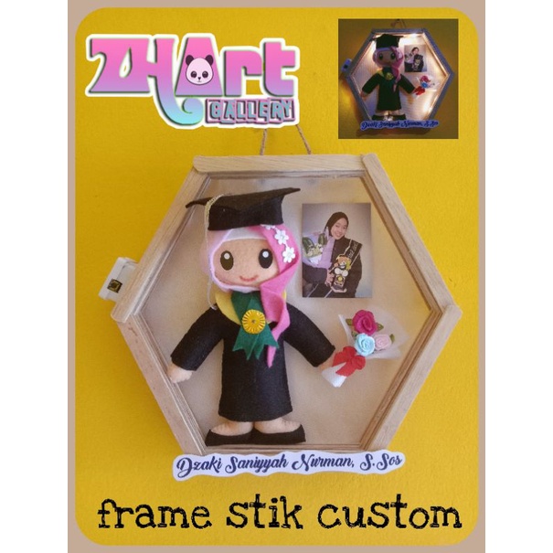 Jual Frame stik hexagon custom boneka flanel/foto | Shopee Indonesia