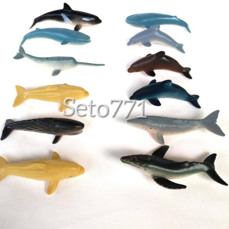 Jual Ready Harga per set Mainan Hewan Karet Ikan Paus dan Hiu ...