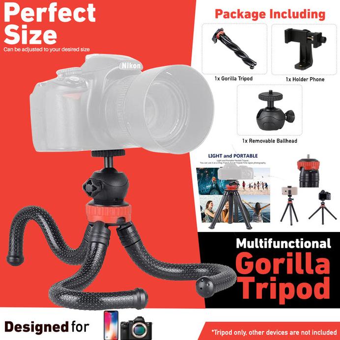 Jual Tripod Flexible Gorilla Pod Heavyduty Free Holder U Dp | Shopee Indonesia