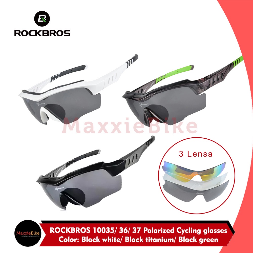 Jual ROCKBROS Kacamata Sepeda 10035 10036 10037 Polarized Cycling Sunglasses Bike Eyewear ...