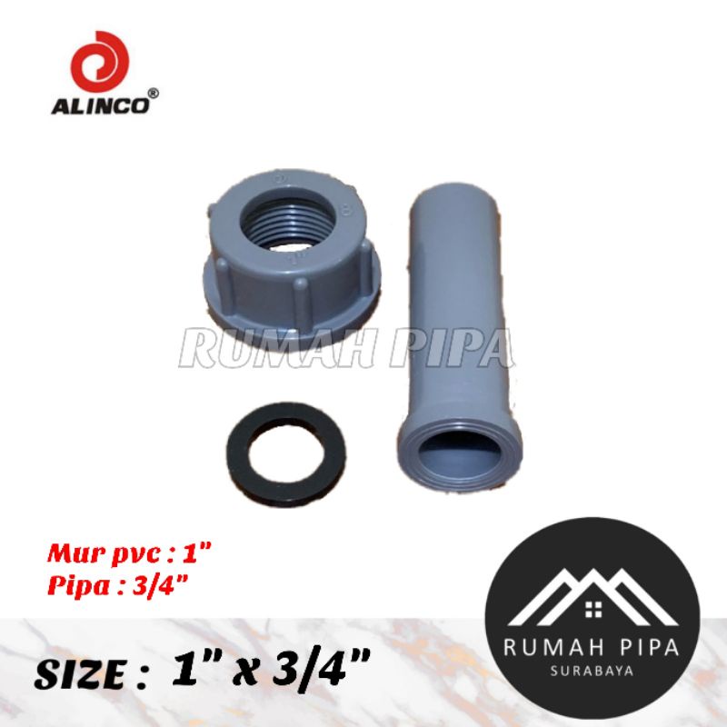 Jual Water Mur Kopling Sanyo komplit 1 inch ( mur PVC ) | Shopee Indonesia