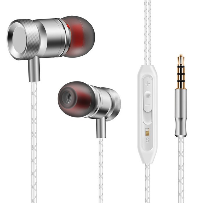 Jual Fonge J01 Super Bass Headset Metal Earphone With Mic Volume ...