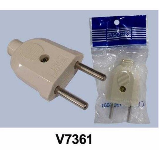 Jual Steker colok 2 visalux gepeng v 7361 terminal kuning 1PC | Shopee ...