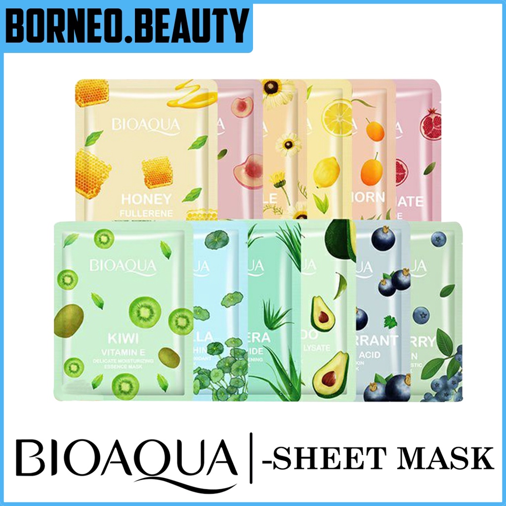 Jual BIOAQUA SHEET MASK 12 PCS VARIAN BRIGHTENING MOISTURIZING SKIN ...