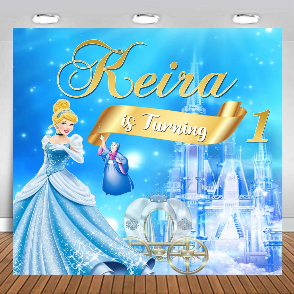 Jual Cinderella Princess Backdrop Banner Flexi Birthday / Hiasan ...
