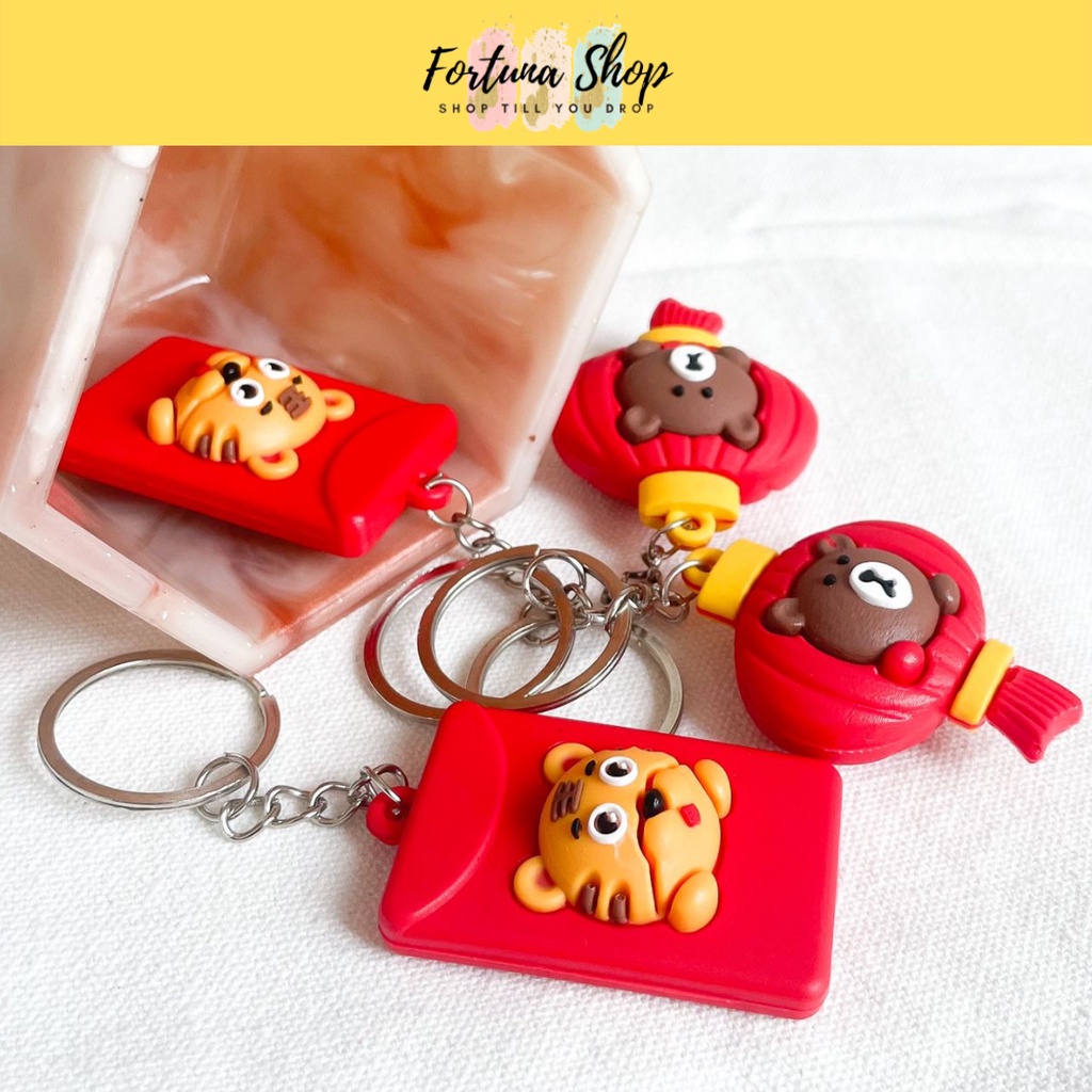 Jual Gantungan Kunci Angpao Lampion Macan Beruang Keychain Edisi Imlek ...