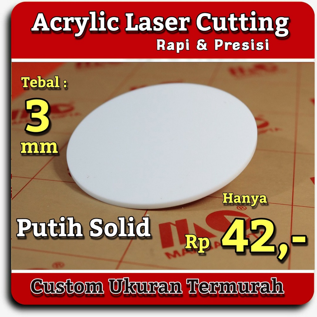 Jual Acrylic Bulat Putih Solid 3mm Akrilik Custom Laser Cutting Diameter | Shopee Indonesia