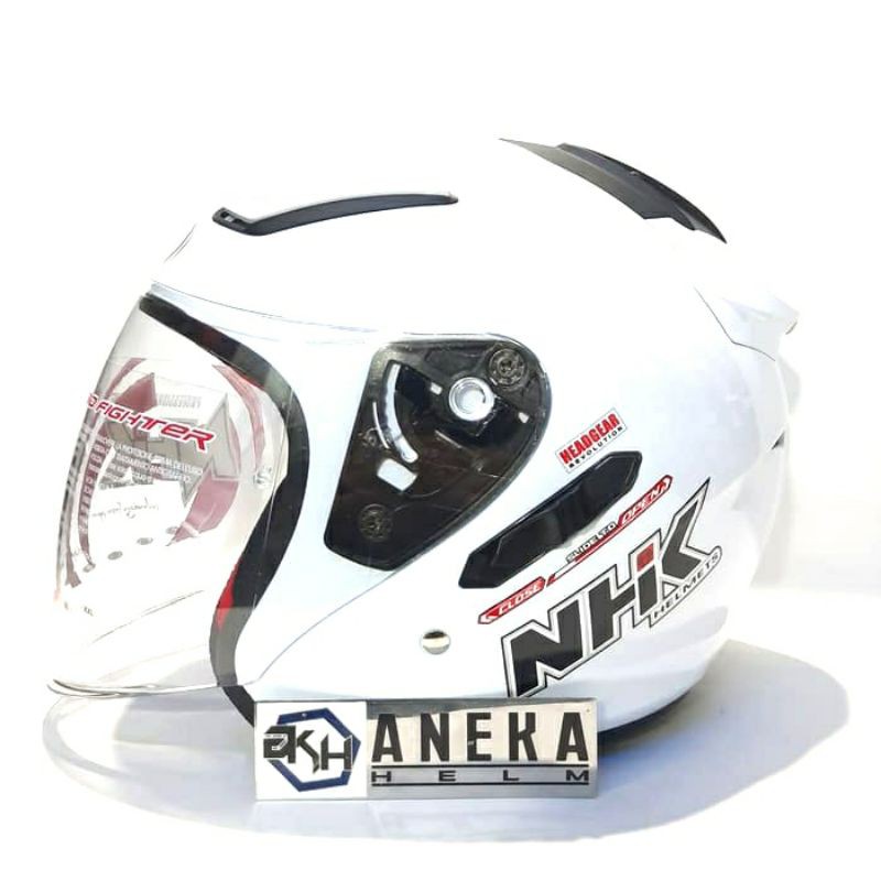Jual HELM NHK R1 SOLID WHITE | putih double visor | Shopee Indonesia