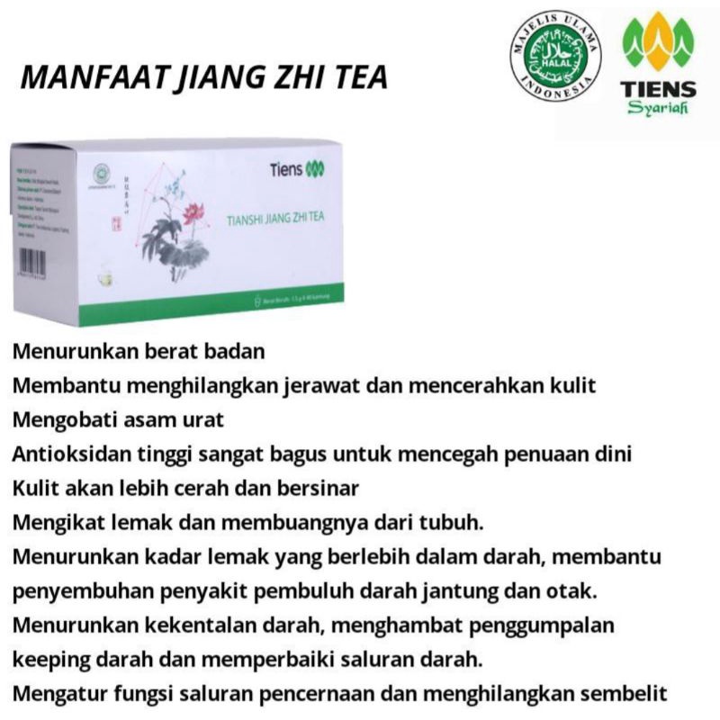 Jual JIANG ZHI TEA ORIGINAL 10 sachet (ecer) | Shopee Indonesia