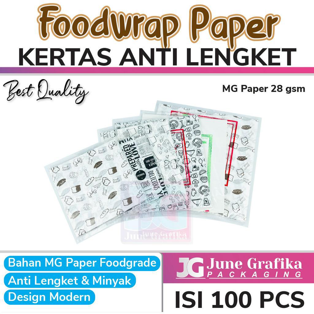 Jual Wrap Paper Kertas KFC MCD / Kertas Nasi Anti Lengket / Pembungkus ...