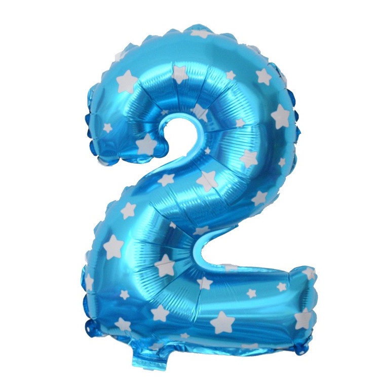 Jual DINOSO Balon Foil Huruf Biru 16 Inch 40cm A-Z Angka Biru 0-9 Biru ...