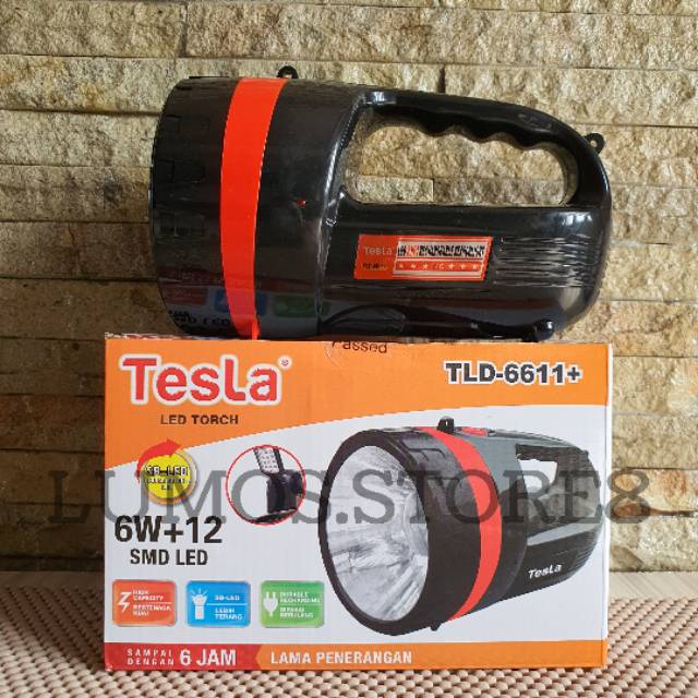 Jual Senter Tesla LED TORCH TLD-6611+ ( 6W + 12 SMB LED) | Shopee Indonesia