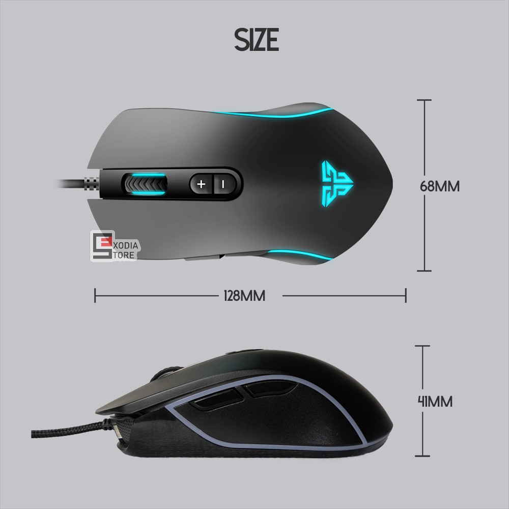 Jual Fantech THOR X9 Gaming Mouse Macro PB Original RGB 4800 DPI 7D ...