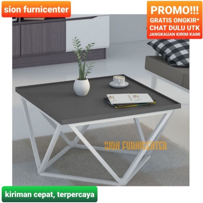 Jual meja tamu minimalis kaki besi / meja tamu kotak / meja tamu ...