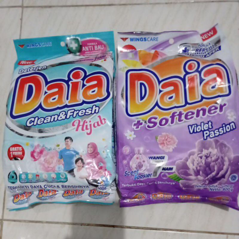 Jual DAIA DETERJEN BUBUK SOFTENER 800GR. SABUN CUCI BAJU WINGS SOKLIN ...