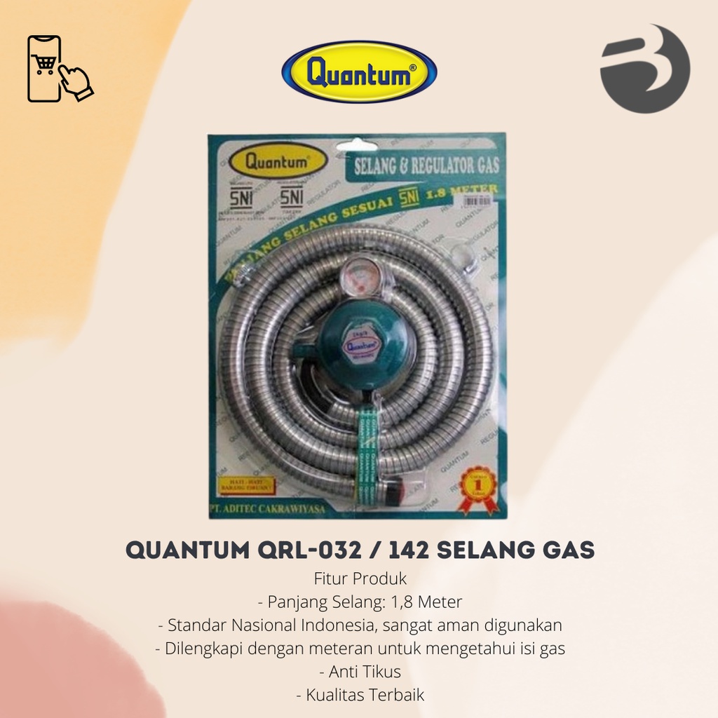 Jual QUANTUM Regulator dan Selang Gas 032 / Quantum QRL 232 | Shopee ...
