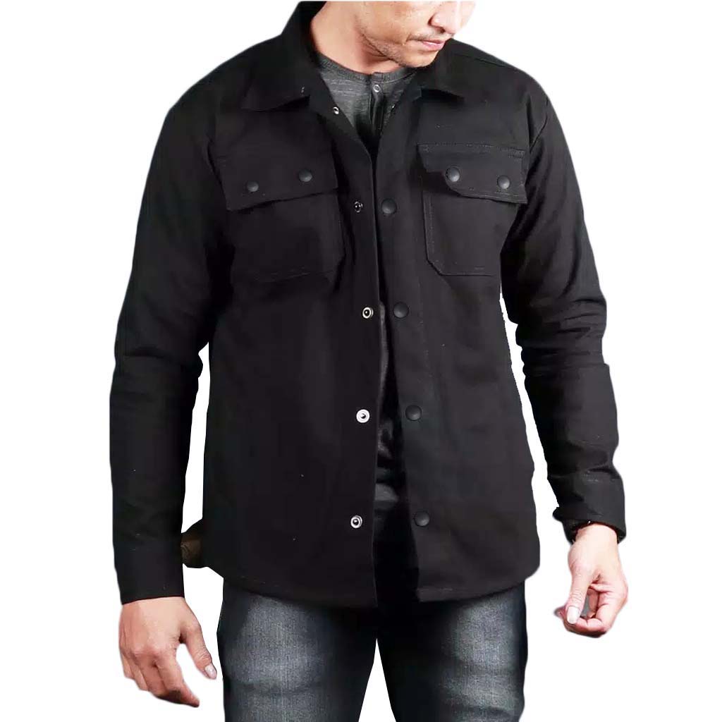 Jual Share: Jaket Semi Parka Pria Canvas Wedding Black Ukuran M L XL ...