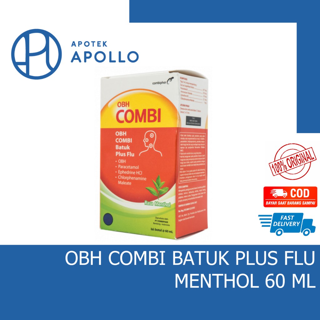 Jual OBH COMBI BATUK PLUS FLU RASA MENTHOL 60 ML | Shopee Indonesia