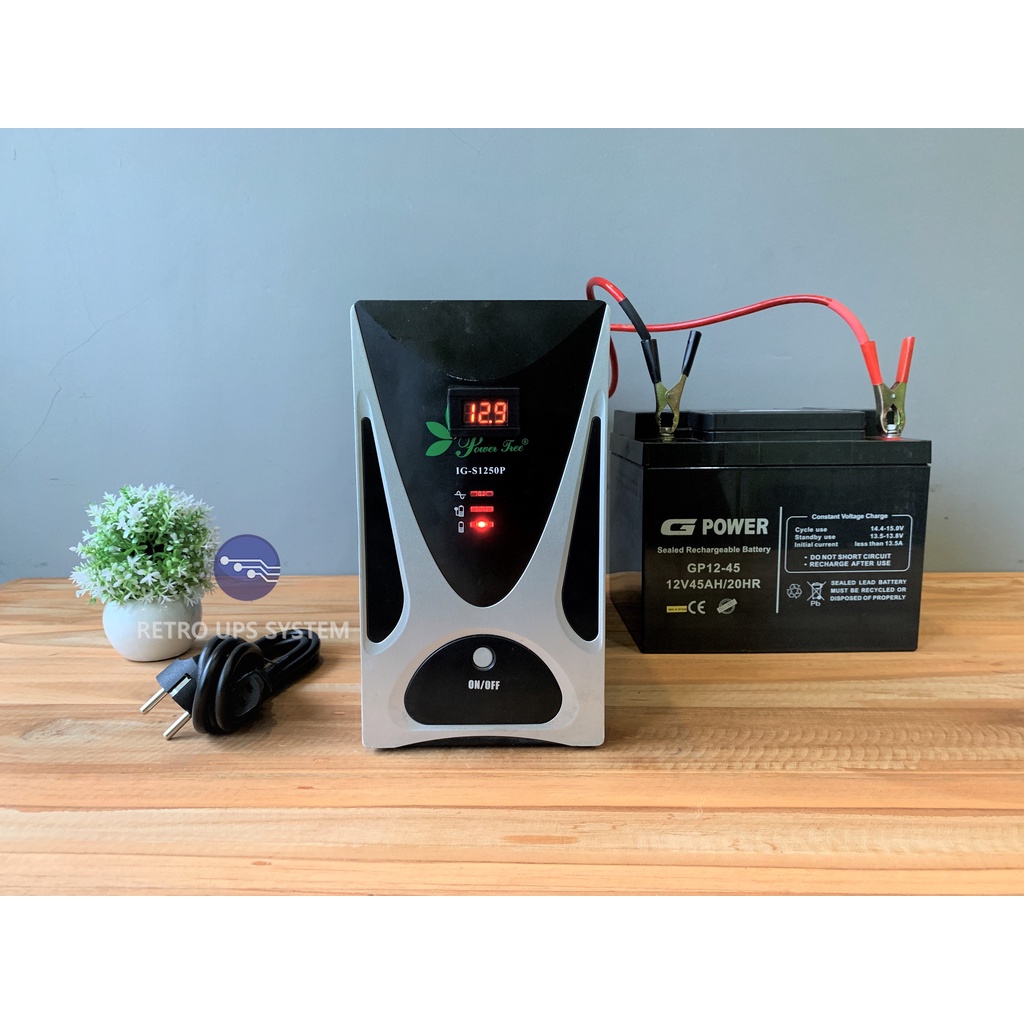 Jual UPS Modif Power Tree 1250VA 12V 750Watt Modifikasi Aki External ...