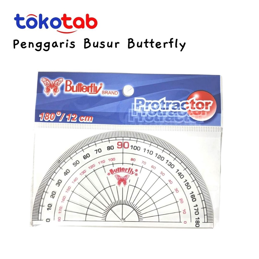 Jual Tokotab - Busur Penggaris BUTTERFLY Protractor 180/12cm | Shopee ...