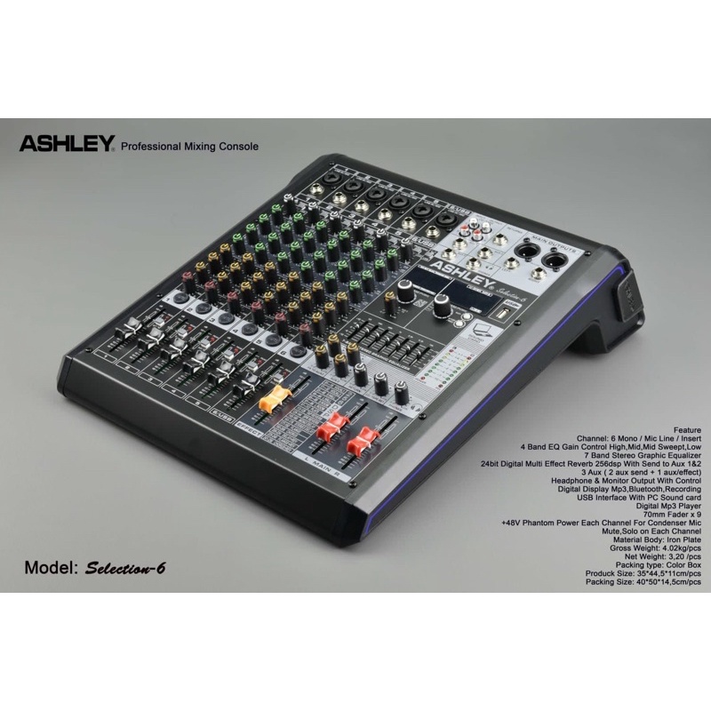 Jual Ashley Selection-6 Mixer 6 Channel Bluetooth Usb Equalizer Original | Shopee Indonesia