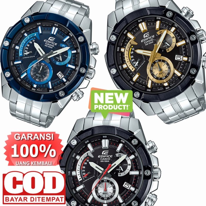 Jual Jam Tangan Pria Merk Edifice FullSet Type : EFR-559DB-1AV Baterai ...