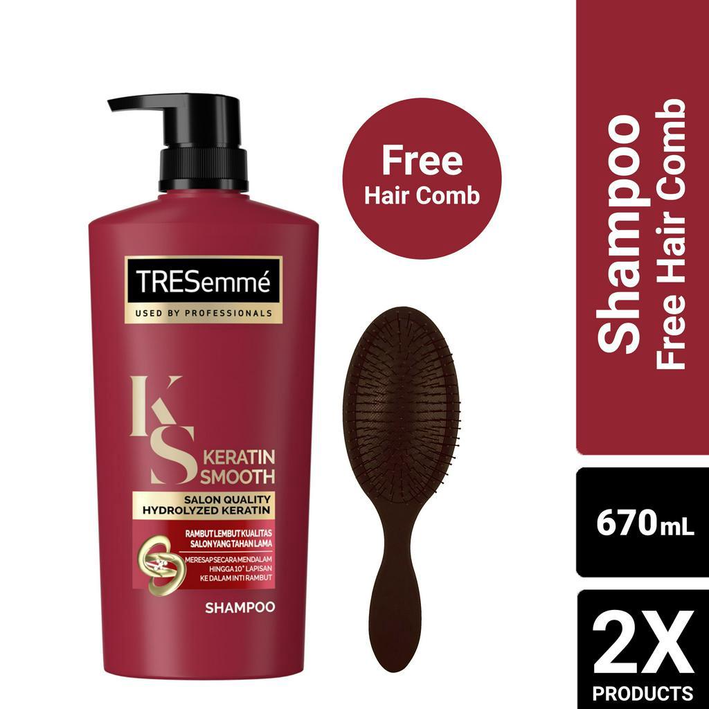 Jual Buy 1 TRESemme Keratin Smooth Shampoo 670ml Get 1 Hair Comb ...