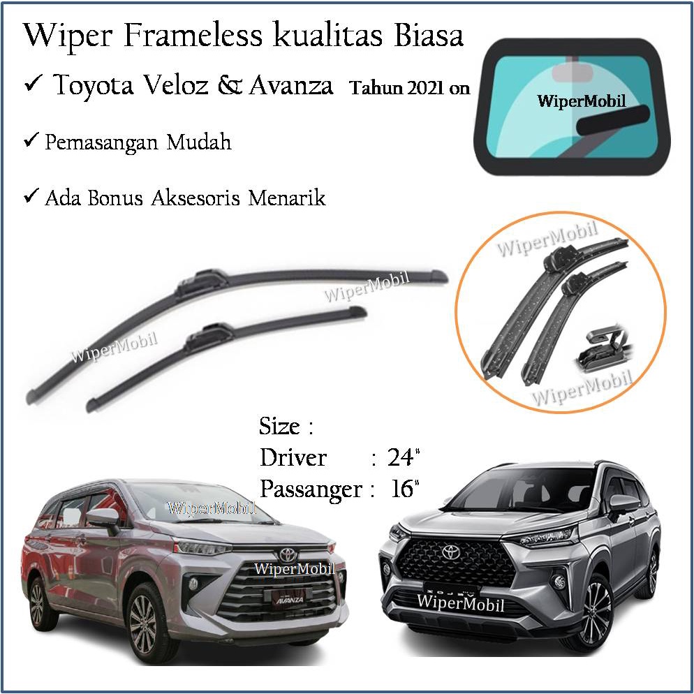 Jual Wiper Frameless Kaca Mobil Toyota Veloz dan Avanza 2021 2022 2023 2024 2025 | Shopee Indonesia