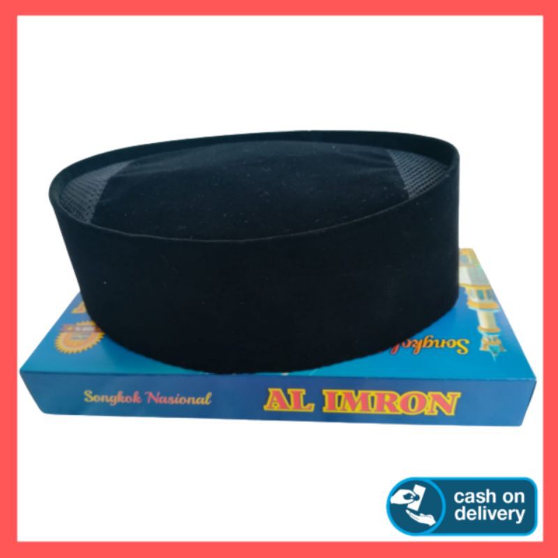 Jual PECI SONGKOK KOPYAH HITAM POLOS AC | Shopee Indonesia