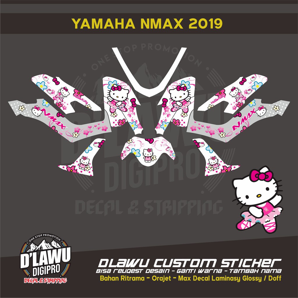 Jual Decal Sticker Yamaha Nmax Hello Kitty | Shopee Indonesia