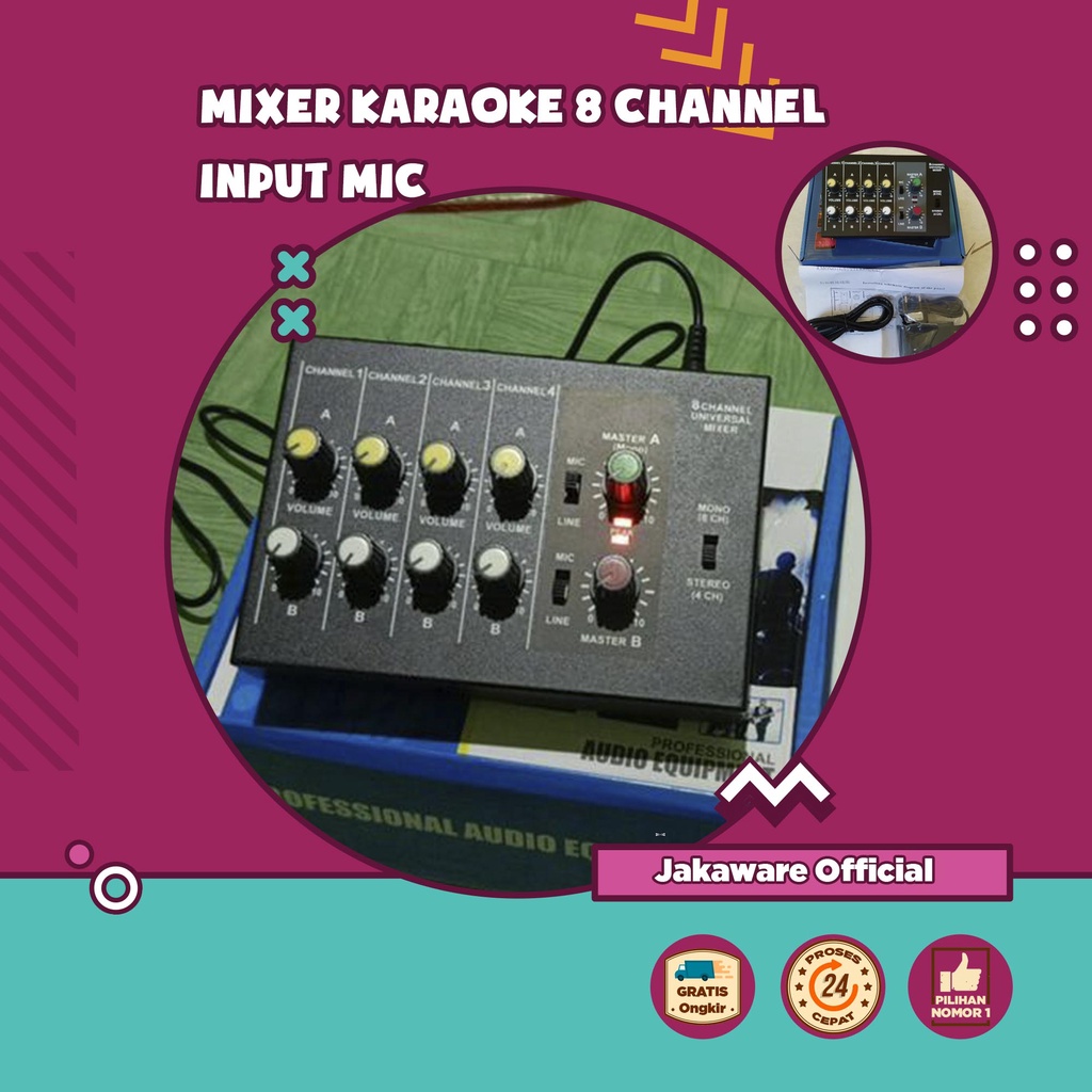 Jual WEITESI PROFESSIONAL CONSOLE KARAOKE MIXER 8 CHANNEL INPUT MIC ...