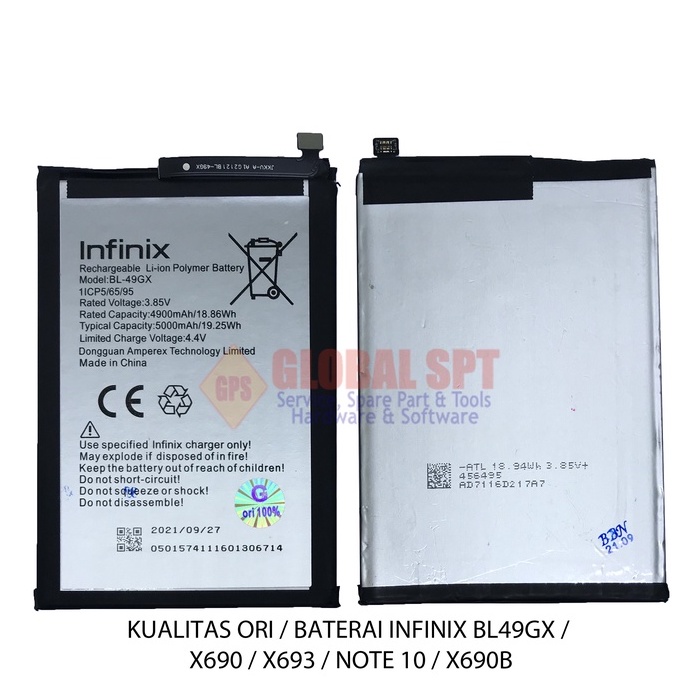 Jual KUALITAS OR / BATERAI INFINIX BL49GX / BATRE X690 / NOTE 7 ...