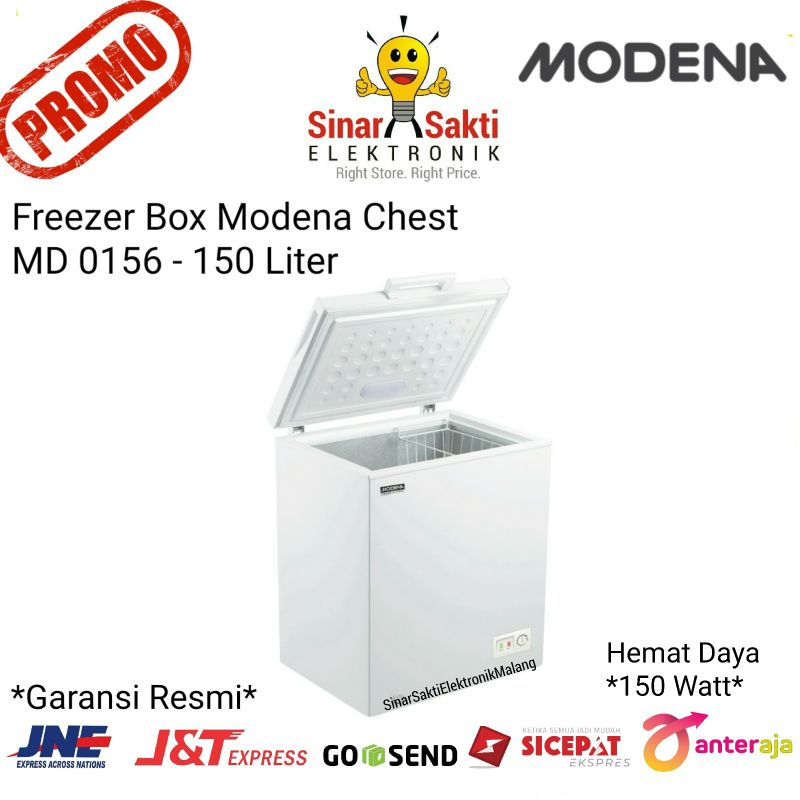 Jual Freezer box modena Chest Lemari Pembeku MD 0156 W 150 L Liter 150L ...
