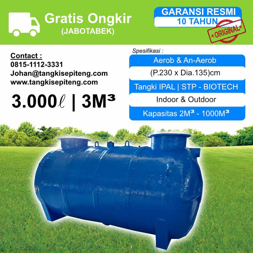 Jual Tangki IPAL 3000 liter/3m3 - TANGKI BIOTECH | Shopee Indonesia