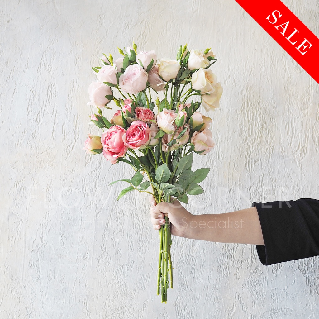Jual Bunga Artificial Mawar Palsu Buket / Artificial Premium Spray Rose ...