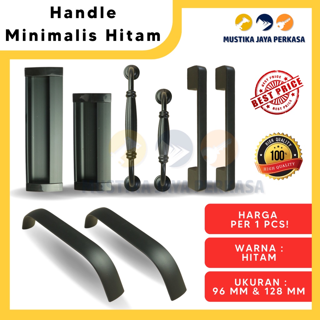 Jual Handle Tarikan Laci Lemari Hitam Minimalis Knob HM Besi Stainless ...