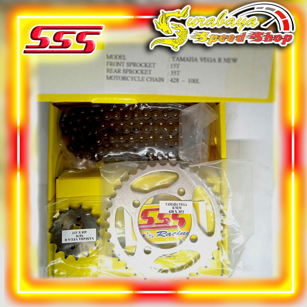 Jual SSS Chain Kit Gear Set Baja Vega R New Gear Depan Belakang Rantai ...