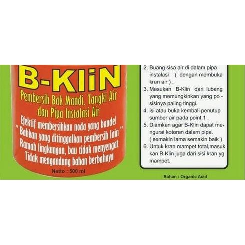 Jual b klin pembersih super paling ampuh setoped utk kerak pipa bak ...