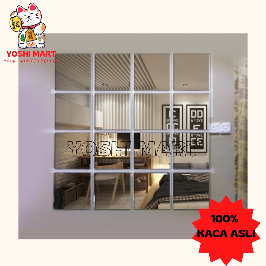 Jual CERMIN KACA KOTAK SQUARE MIRROR DEKORASI DINDING | Shopee Indonesia
