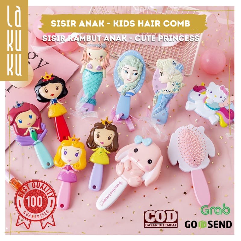 Jual Lakuku - Sisir Rambut Premium Anak Hair Comb Kids 3D princess ...