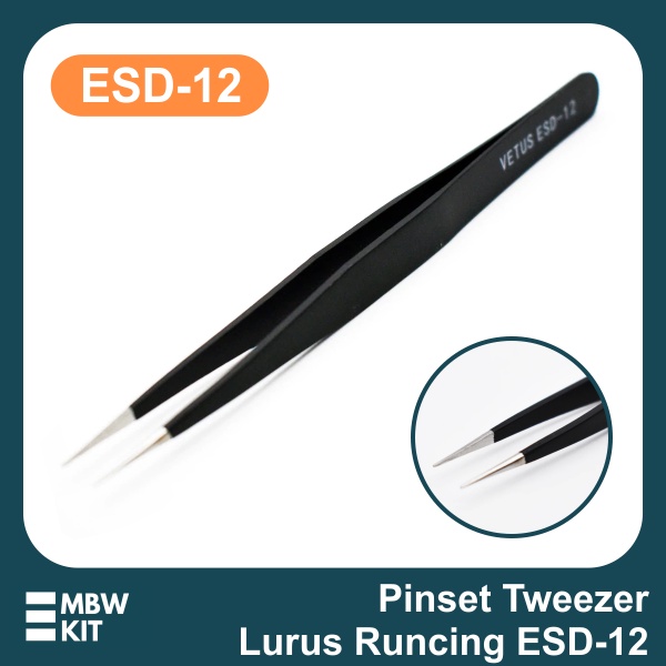 Jual Pinset Lurus Tajam Runcing Tweezer ESD-12 ESD 12 Anti Listrik ...