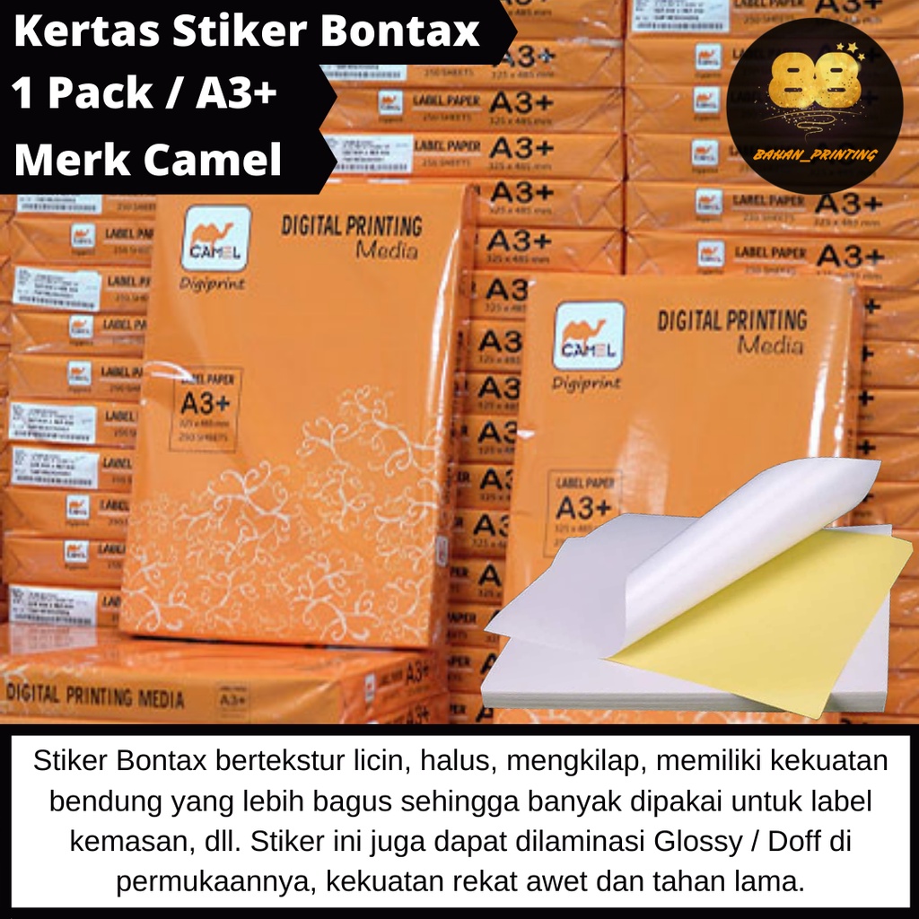 Jual Kertas Stiker Bontak Camel A3+ / Sticker Digital Printing | Shopee ...