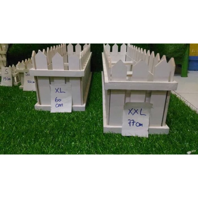 Jual Pagar kayu white fence pot tanaman wood stand lollipop stand ...